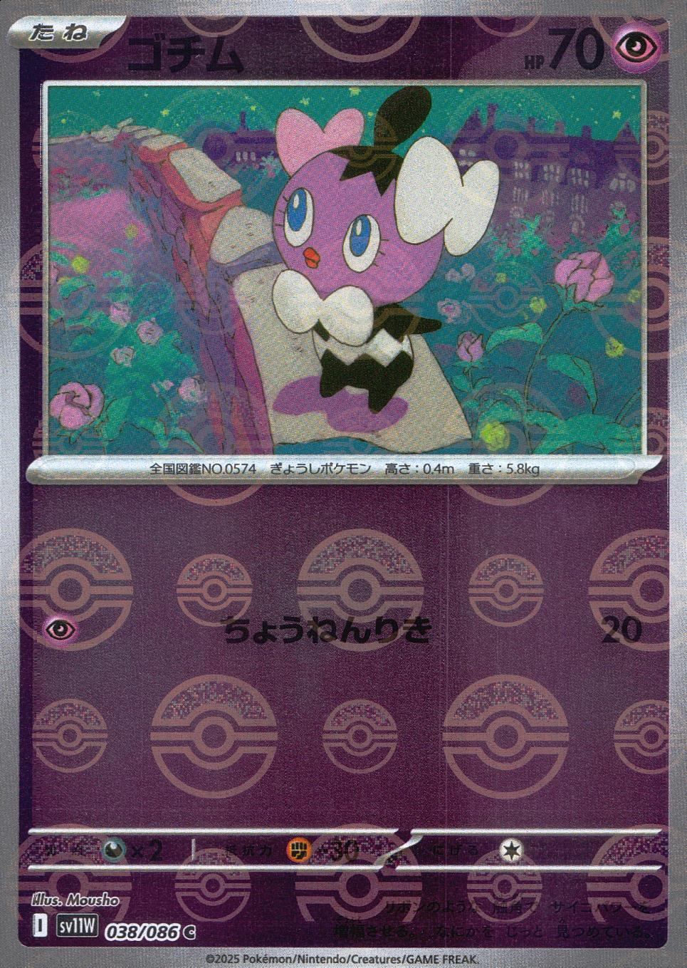 038/086/SV11W/BM1/C ミラー)ゴチム(モンスターボール柄)
